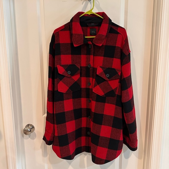 RDI | Jackets & Coats | Rdi Red And Black Buffalo Plaid Shacket | Poshmark